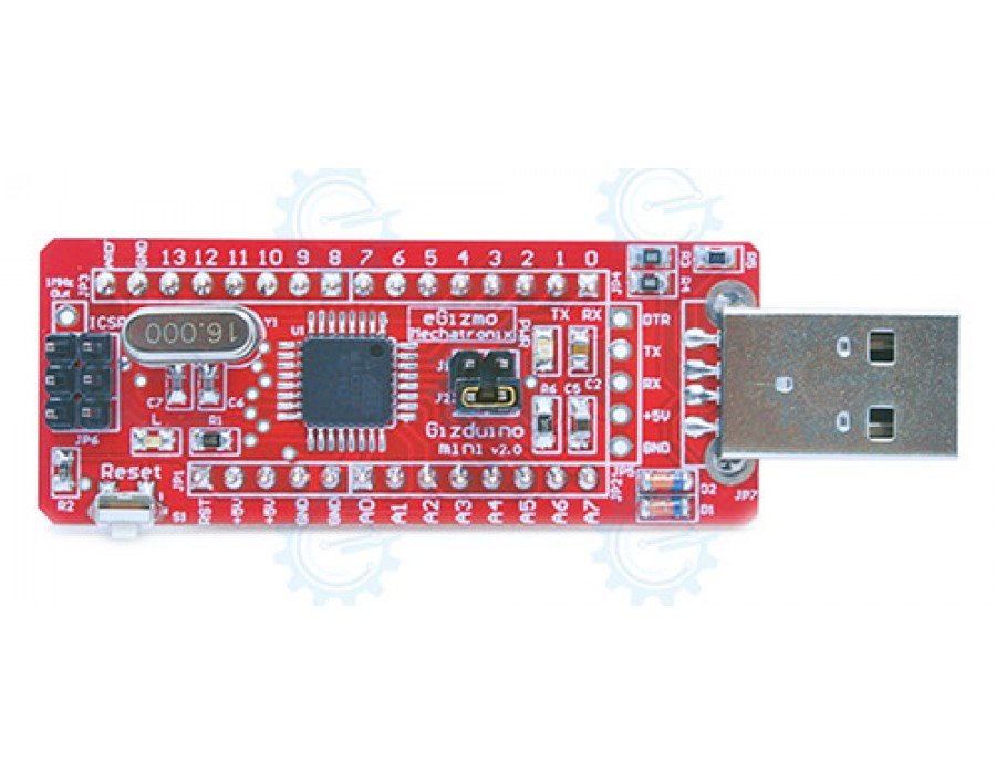 gizDuino Mini USB with ATmega168 (with Pins)