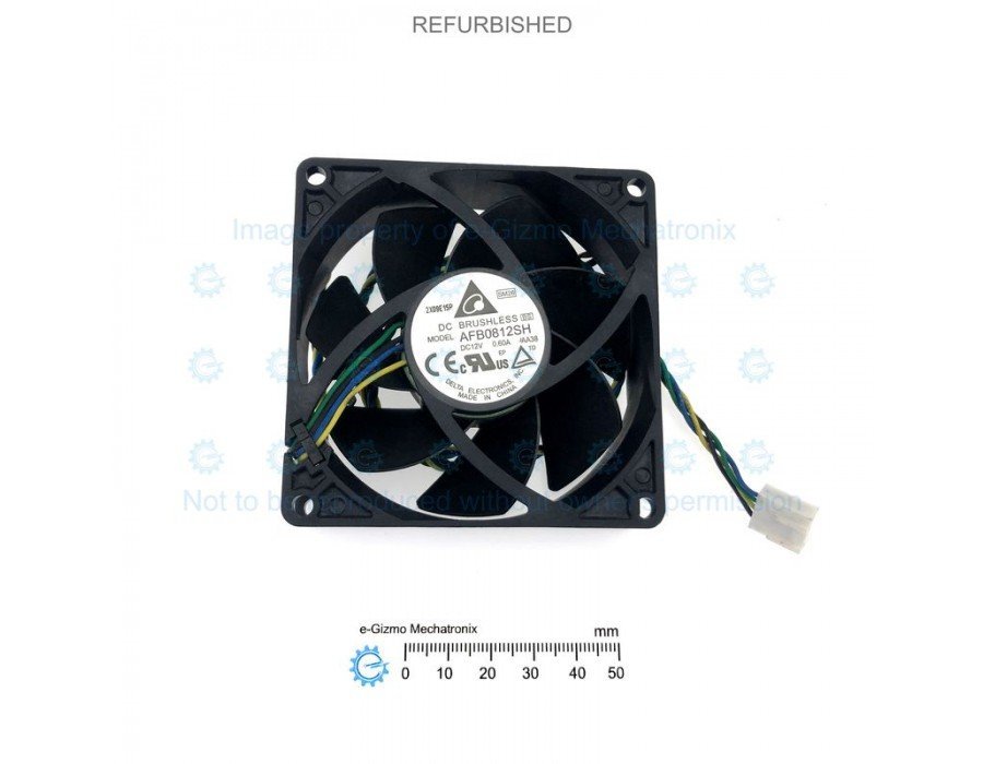 Delta 80x80mm 12VDC 0.51A 4000RPM Fan 4-wires Speed Out & PWM In AFB0812SH