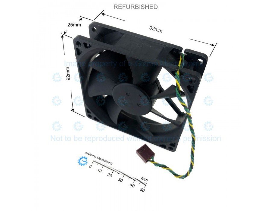 Foxconn 92x92mm 12VDC 0.4A 3300RPM Fan 4-wires Speed Out & PWM In ...