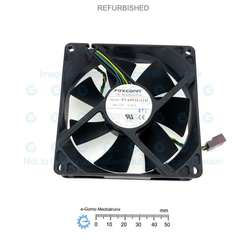 Foxconn 92x92mm 12VDC 0.4A 3300RPM Fan 4-wires Speed Out & PWM In ...