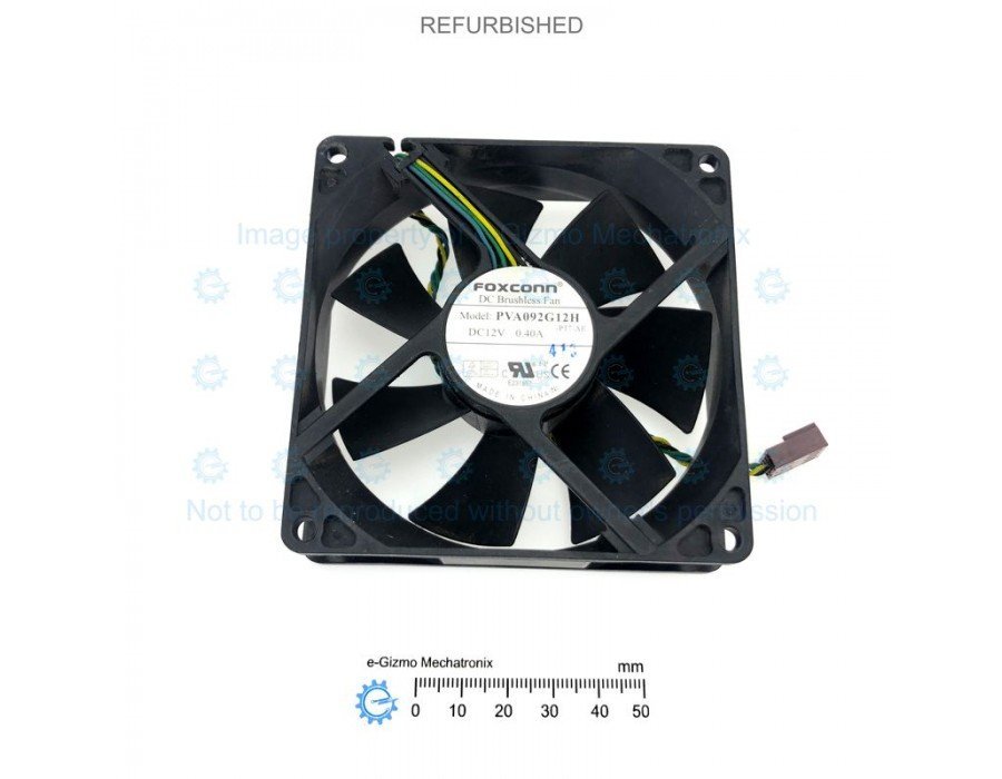 Foxconn 92x92mm 12VDC 0.4A 3300RPM Fan 4-wires Speed Out & PWM In ...