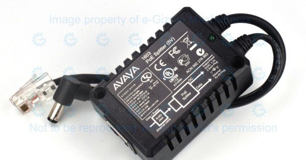 Avaya PoE Splitter 48V in 5V 1.3A Out 10/100Base-T 700415607