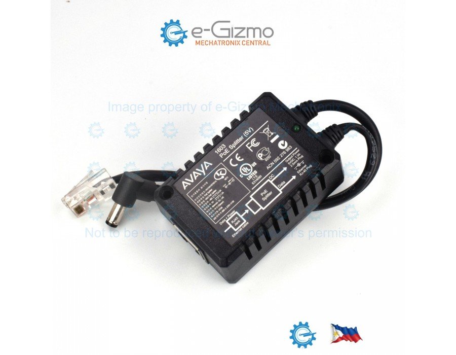 Avaya PoE Splitter 48V in 5V 1.3A Out 10/100Base-T 700415607