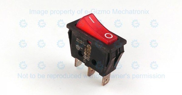 Rocker Seesaw Switch 16A 250VAC SPST with Neon Illumination Red