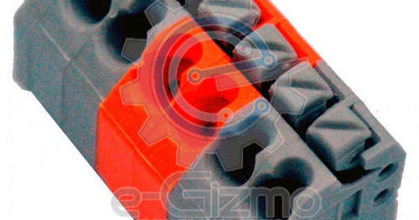 400V 6 Way Terminal Block Orange, Gray